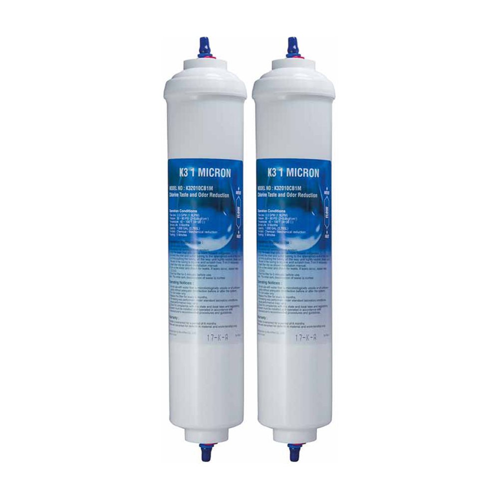 Microfilter K3 1 Micron Carbon Block Inline Water Filter - 1/4" Push F