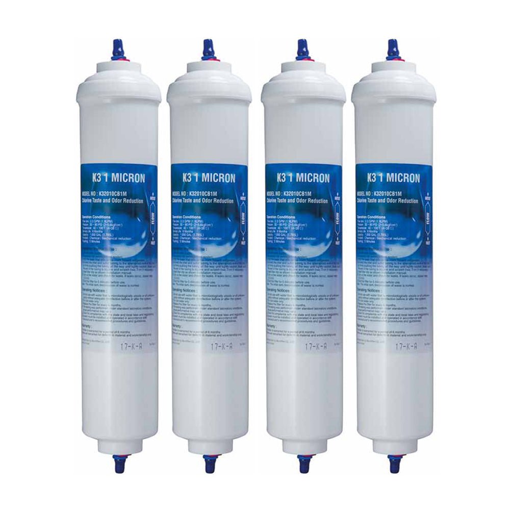 Microfilter K3 1 Micron Carbon Block Inline Water Filter - 1/4" Push F